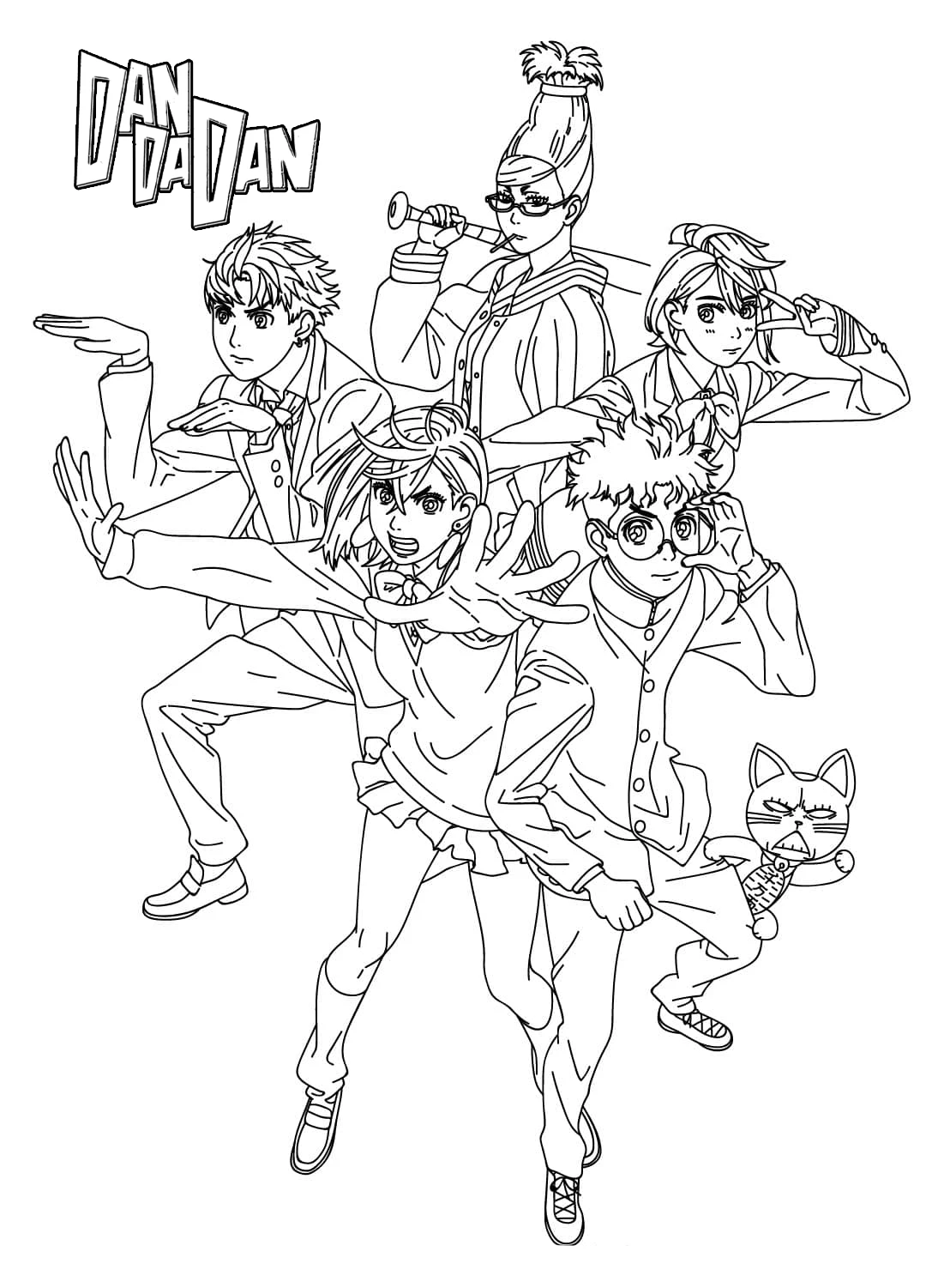 25 Dandadan Coloring Pages Free Download PDF