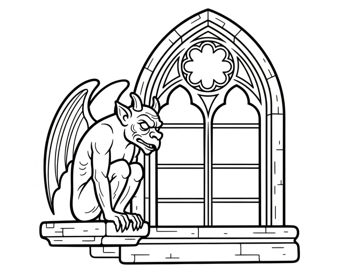 19 Gargoyle Coloring Pages Stone Creatures To Imaginate
